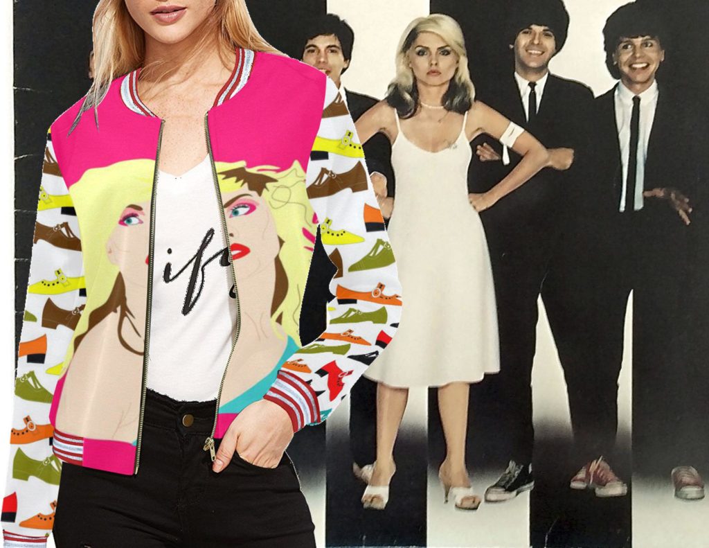 debbie harry bomber jacket . original illustration - Kayci Garline Wheatley